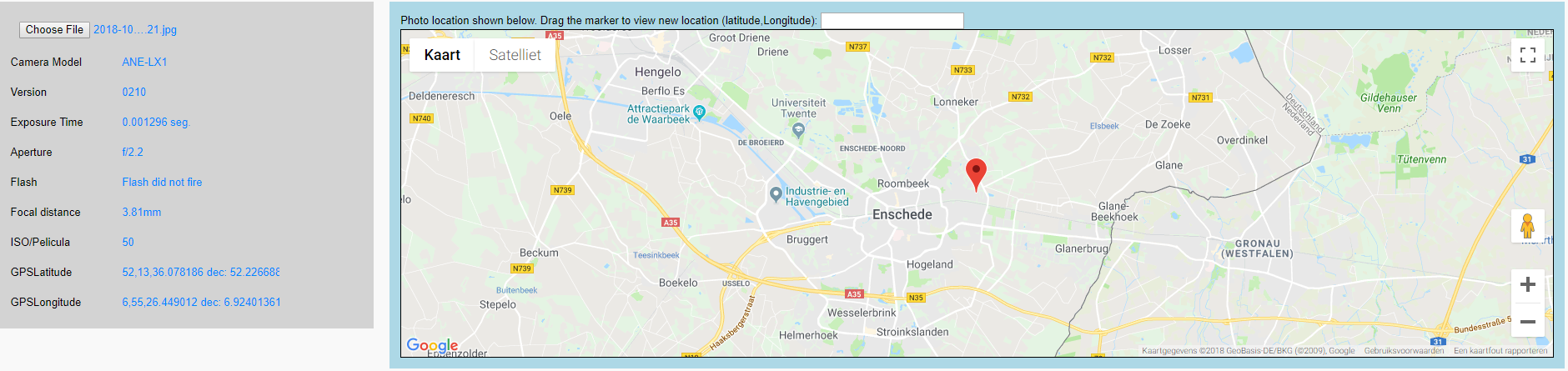 Show location of photo in Google maps - vanslooten.com